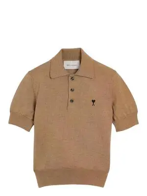 AMI Paris De Coeur Polo Shirt - Neutrals