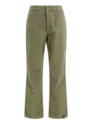 Off-White Straight-leg Cotton Trousers - Green
