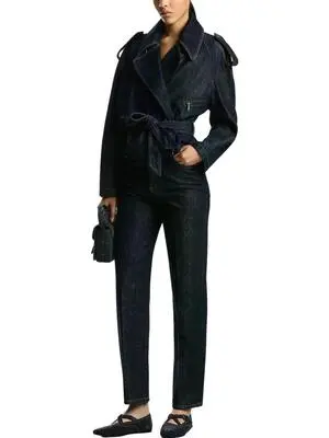 Emporio Armani Knot Detail Straight Leg Jeans - Blue