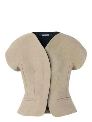 Jacquemus The Ovalo Short-sleeve Jacket - Neutrals