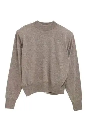 THE FRANKIE SHOP Padded Shoulder Mock Neck Sweater - Neutrals