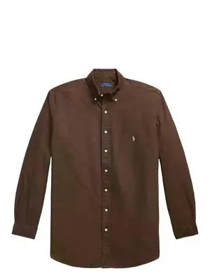 Polo Ralph Lauren Garment-dyed Oxford Shirt Brown