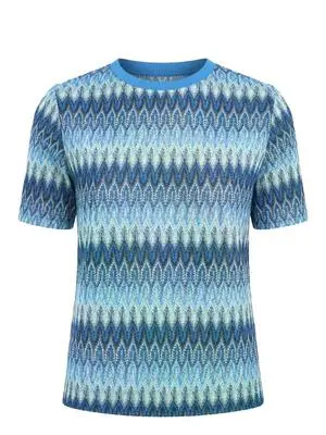 Derhy Geometric-knit T-shirt - Blue