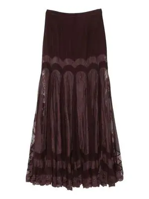 Zimmermann Valiant Printed Silk Skirt - Brown