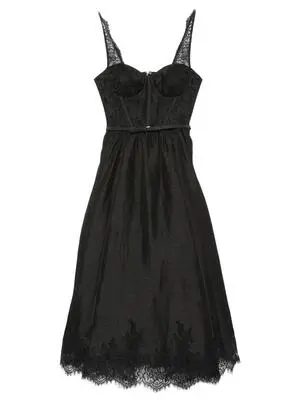 Zimmermann Valiant Silk And Linen Midi Dress - Black