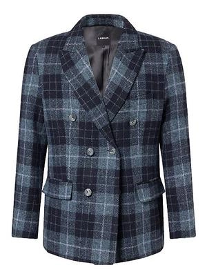 LABRUM Harris Double-breasted Checked Wool Blazer - Blue