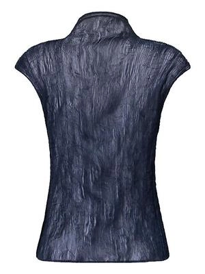 Issey Miyake Twisted Sheer Chiffon Top - Blue