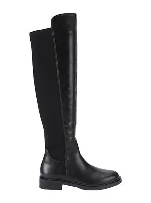 Steve Madden Resonate Leather Flat Knee-high Boots - Black