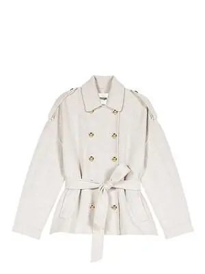 Maje Double-breasted Double-faced Wool-blend Coat - Ecru