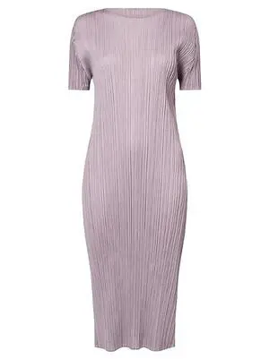 Issey Miyake Short-sleeve Midi Dress - Grey