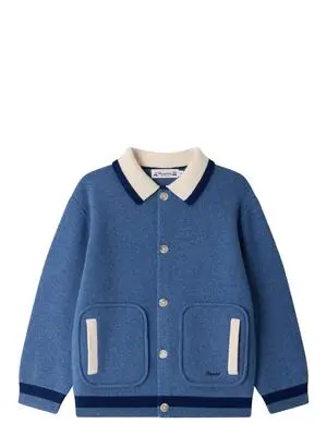 Bonpoint Cashmere Collared Cardigan - Blue