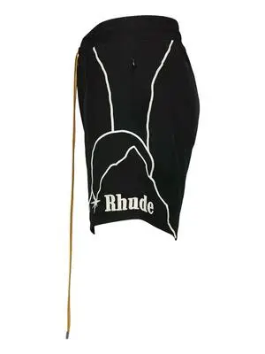 Rhude Embroidered Shorts - Black