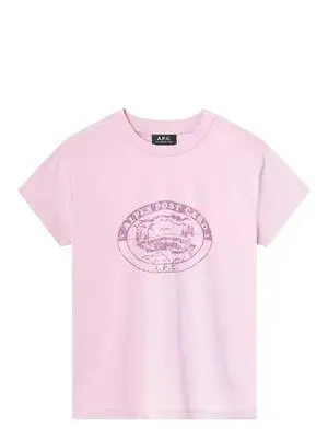 A.p.c. Graphic Print Cotton T-shirt - Pink