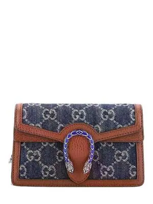 Gucci Dionysus Gg Denim Super Mini Crossbody Bag - Blue