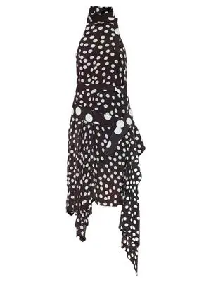 IRO PARIS Polka-dot Asymmetric Midi Dress - Brown