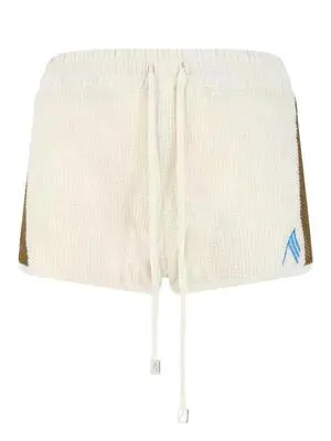 ATTICO The Attico Monogram Embroidered Striped Shorts