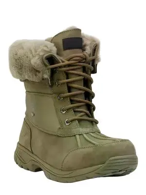 UGG Butte Mono Lace Up Shearling Trim Boots - Neutrals
