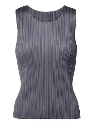 Issey Miyake Sleeveless Pleated Top - Grey
