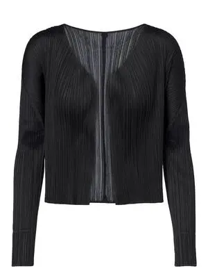 Issey Miyake Pleated Cardigan - Black