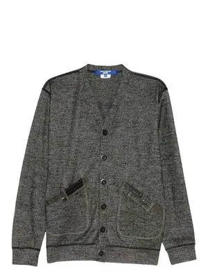 Junya Watanabe Patchwork Detail V-neck Cardigan - Grey