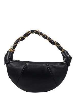 Saint Laurent Amalia Hobo Bag With Woven Handle - Black