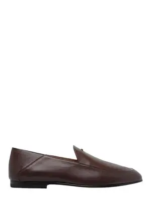 TOD'S Tod's Logo-Plaque Calf Leather Loafers Brown