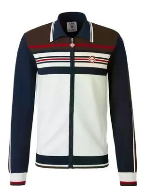 Casablanca Monogram-knit Track Jacket - Blue