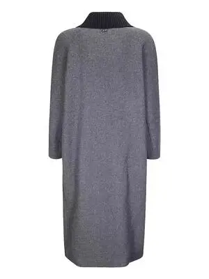 DIESEL® Ribbed-collar Wool-blend Coat - Grey