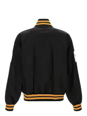 Balenciaga Logo Patch Bomber Jacket - Black