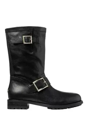 JIMMY CHOO Jimmy Choo Biker Mid Leather Ankle Boots