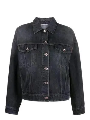 BRUNELLO CUCINELLI Brunello Cucinelli Monili Embellished Denim Jacket