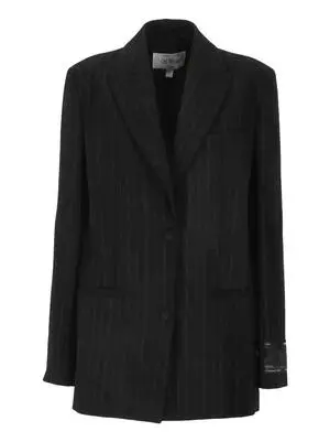 OFF-WHITE Off-White Pinstripe Pattern Single-Breasted Blazer