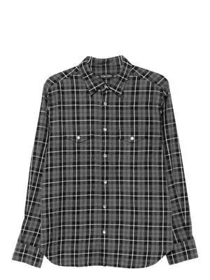 TOM FORD Check-pattern Button-down Shirt - Grey