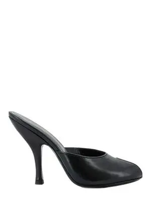 JUDE Leather Peep-toe Mules - Black