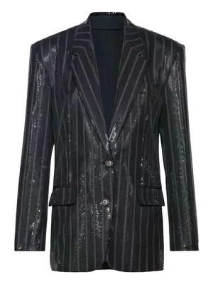 Brunello Cucinelli Sequined Striped Jacket - Grey