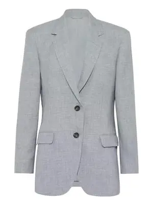BRUNELLO CUCINELLI Brunello Cucinelli Single-Breasted Wool Blazer With Monili Embellishment