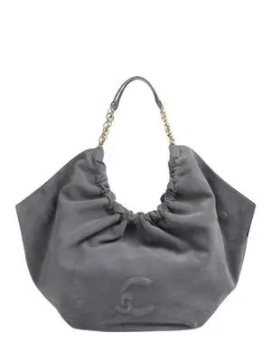 COCCINELLE Smash Ruched Suede Tote Bag - Grey