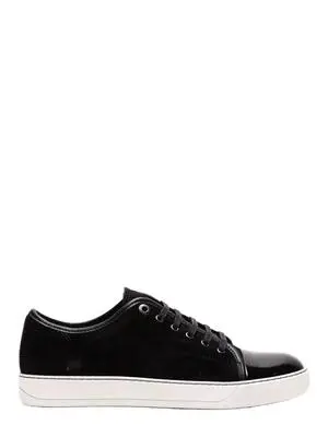 LANVIN Dbb1 Patent Leather And Suede Sneakers - Black