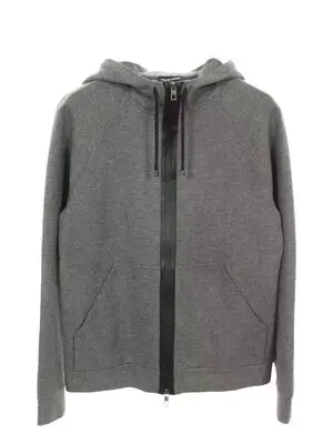 Giorgio Armani Zip-up Hoodie With Drawstring Hood - Grey