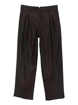 Emporio Armani Pleated Wide-leg Trousers - Brown