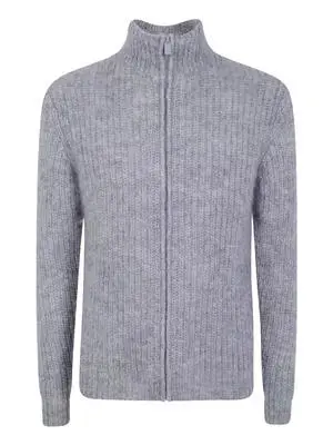 Aspesi Ribbed Zip-up Cardigan - Grey