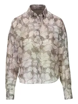 BRUNELLO CUCINELLI Brunello Cucinelli Floral-Print Silk Shirt