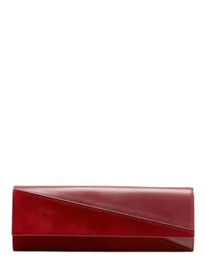 Proenza Schouler Hex Clutch In Smooth Calf And Lux Suede - Red