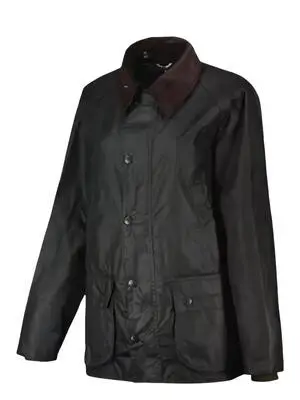 Barbour Corduroy Collar Waxed Jacket - Black