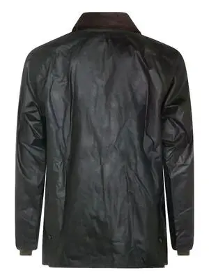 Barbour Corduroy Collar Waxed Jacket - Black