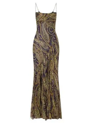 Etro Paisley-printed Silk-blend Maxi Dress - Multi