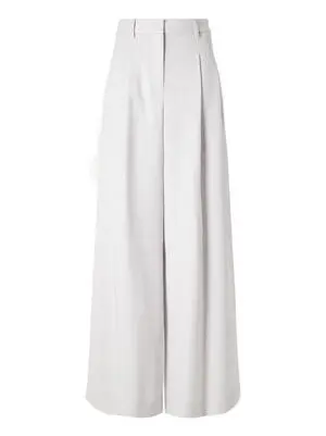 TWP Avery Stretch Wool-crepe Wide-leg Pants - Gray
