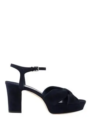 JIMMY CHOO Heloise 80 Suede Platform Sandals - Blue