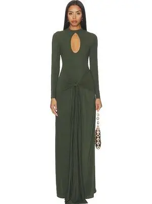 NAKED WARDROBE Naked Wardrobe Keyhole Drape Tie Maxi Dress