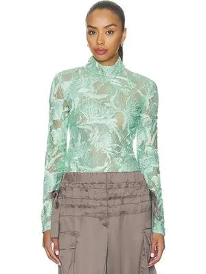 AKNVAS AKNVAS Freja Beaded Lace Top Mint